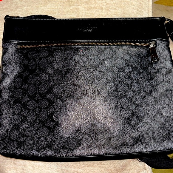 Coach | Bags | Coach Crossbody Or Shoulder Bag Black And Grey Signature ...
